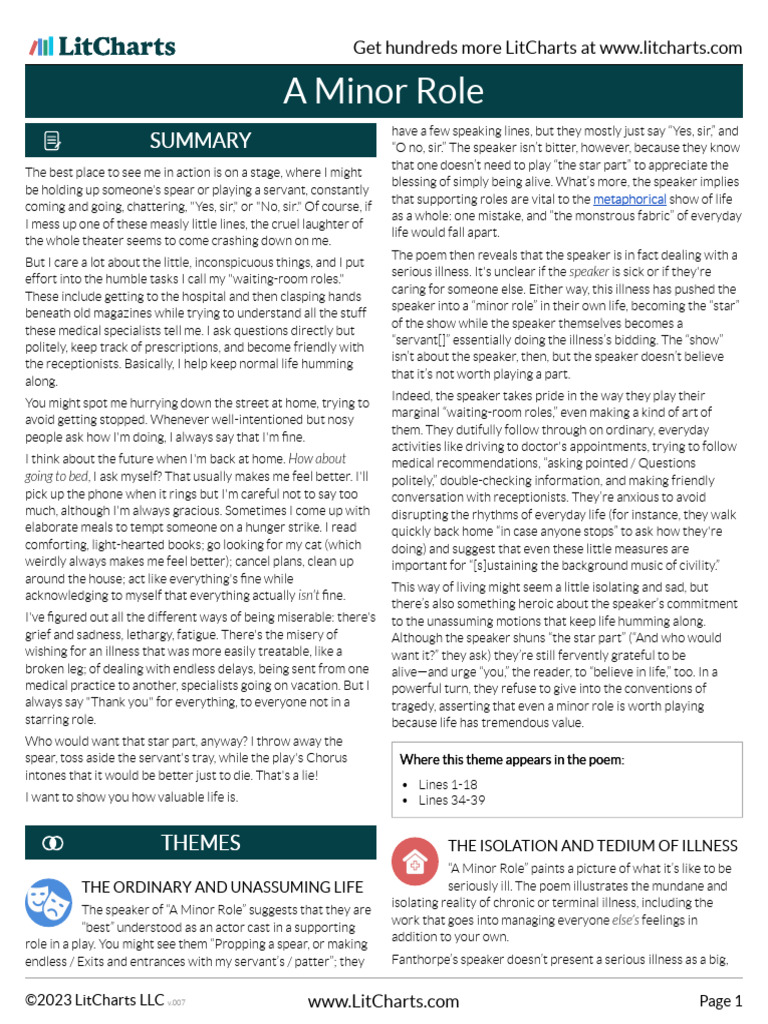 A Minor Role | PDF | Poetry | Metaphor