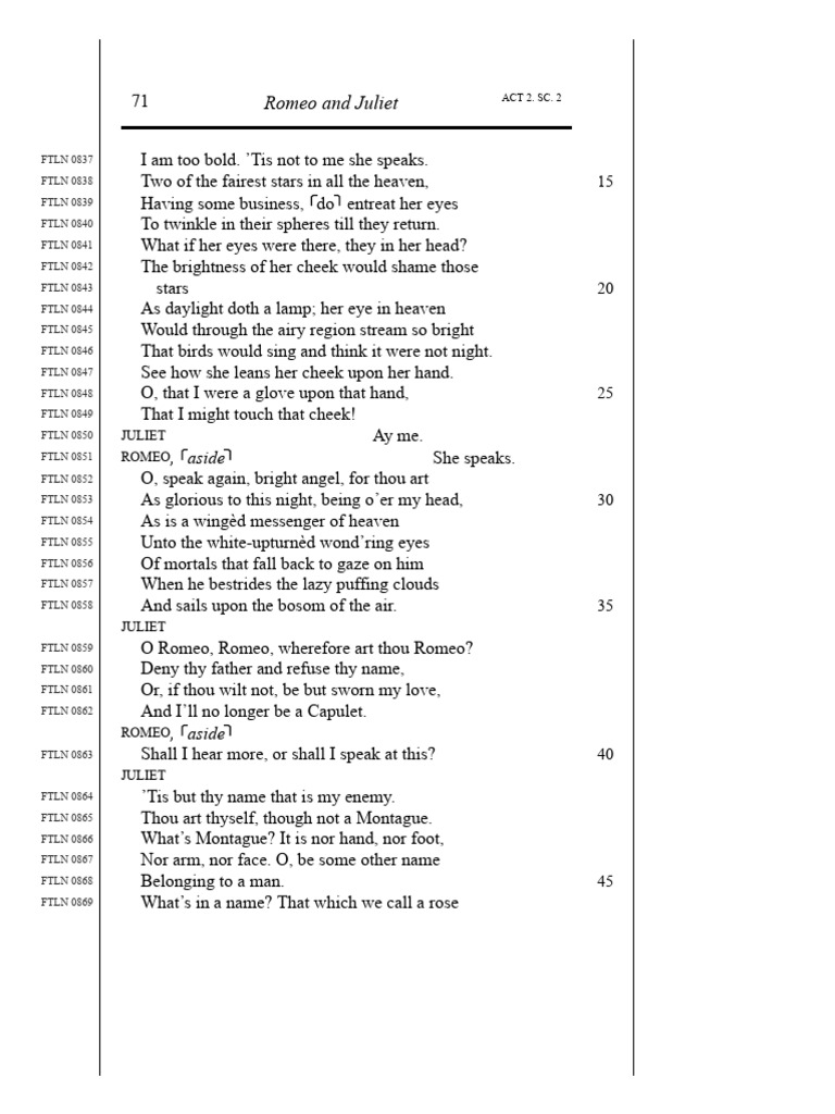 Romeo & Juliet Balcony Scene | PDF | Characters In Romeo And Juliet | Thou