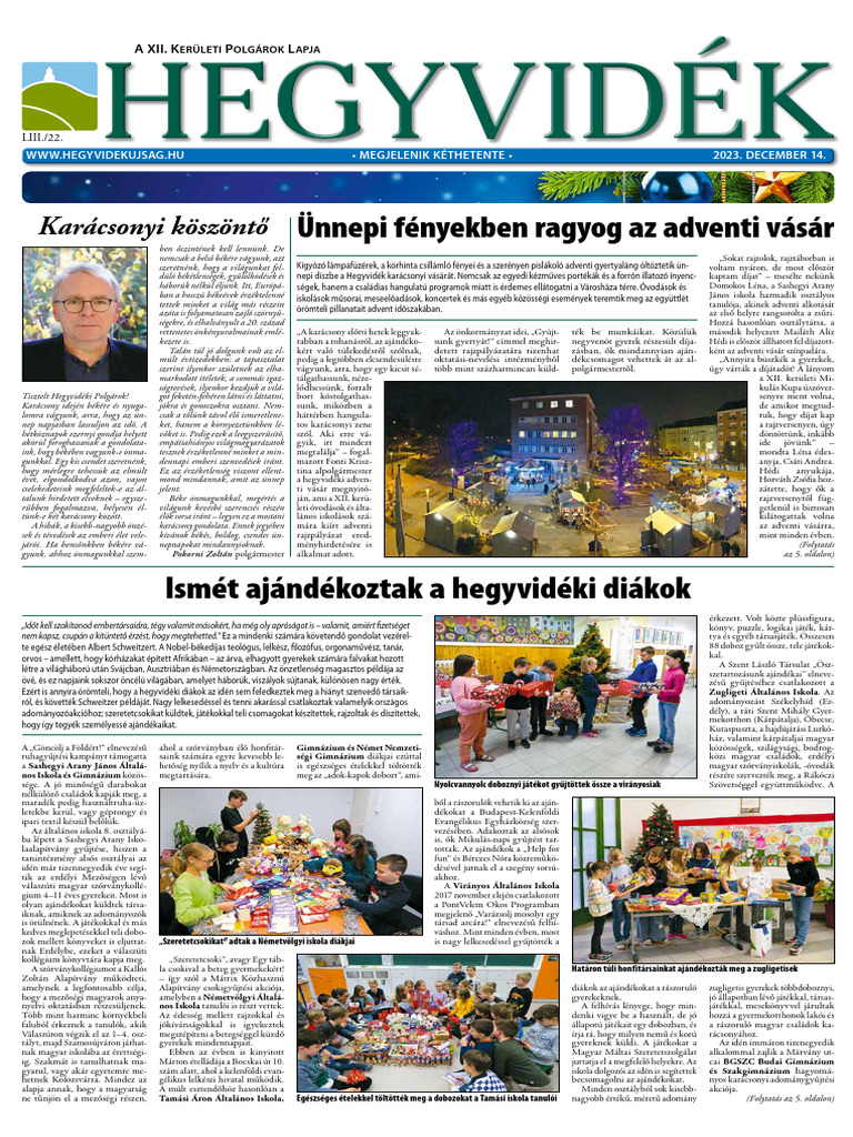 Hegyvidek 2023 22 12 14 Closed | PDF