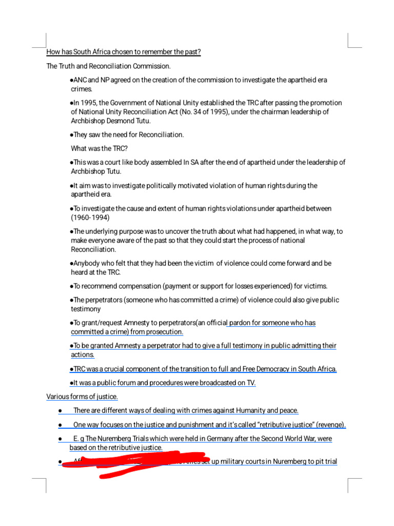 TRC grade 12 | PDF | Justice | Crime & Violence