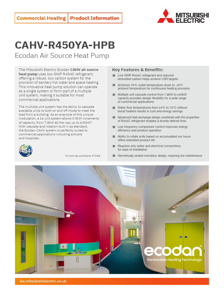 CAHV-R450YA-HPB Product Information Sheet | PDF | Heat Pump | Temperature