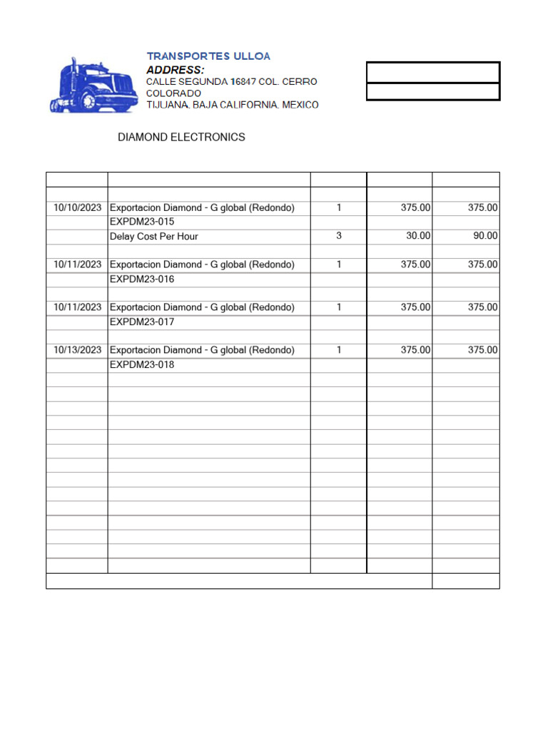 Invoice 2 - Diamond Electronics | PDF