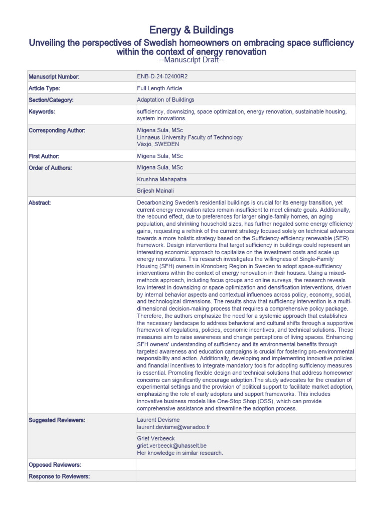 Energy & Buildings | PDF | Energy Conservation | Climate Change Mitigation