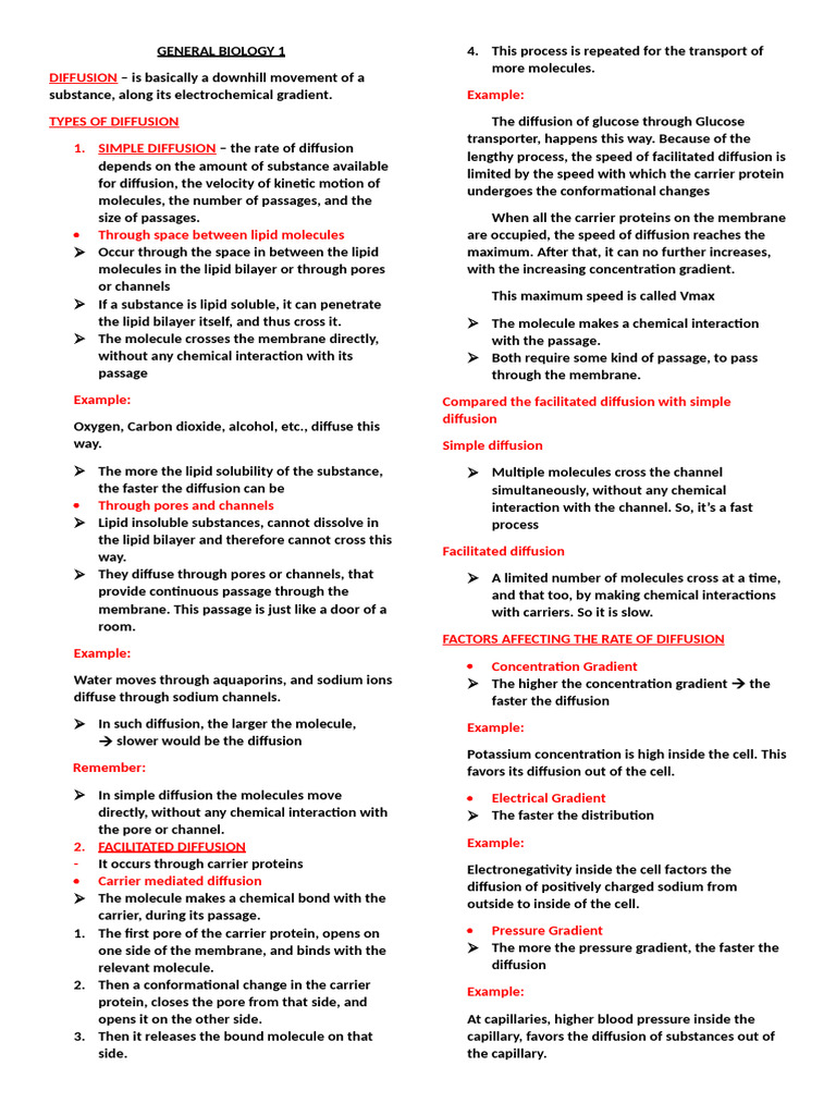 Simple and Facilitated Diffusion | PDF | Diffusion | Ion Channel