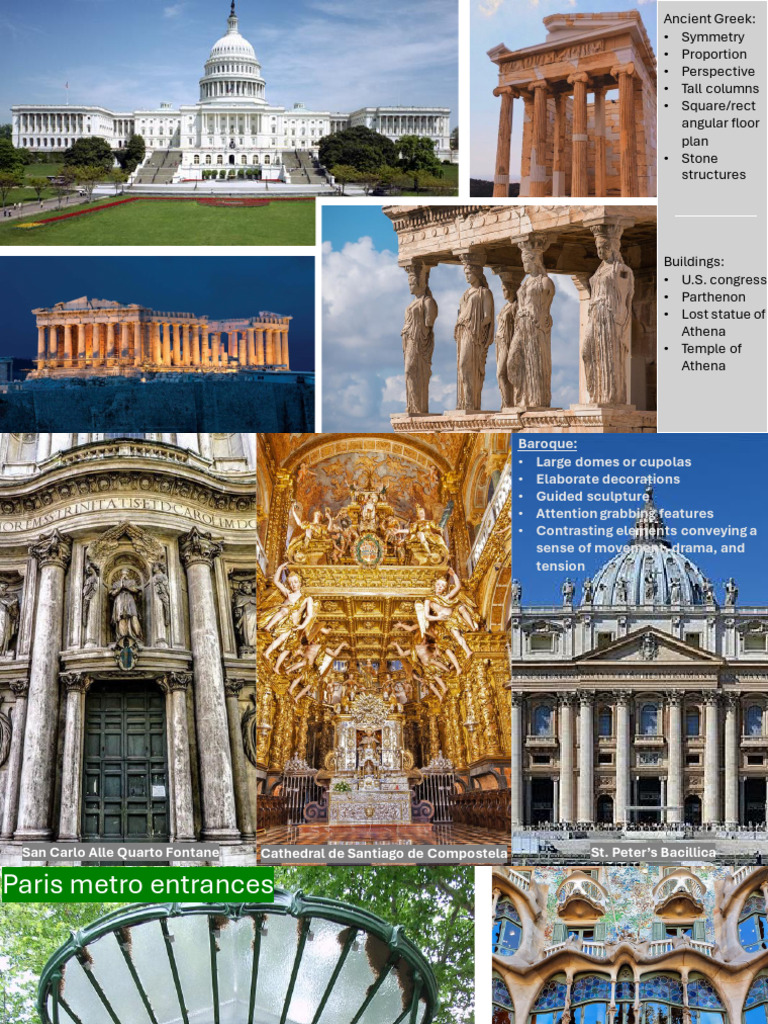 Architectural Styles: Greek, Baroque, Art Nouveau | PDF