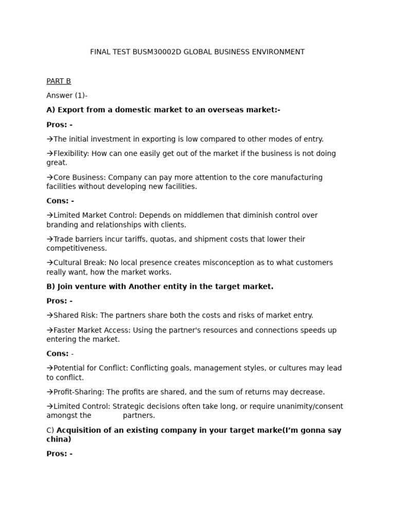 Part B | PDF | Mergers And Acquisitions | Market (Economics)
