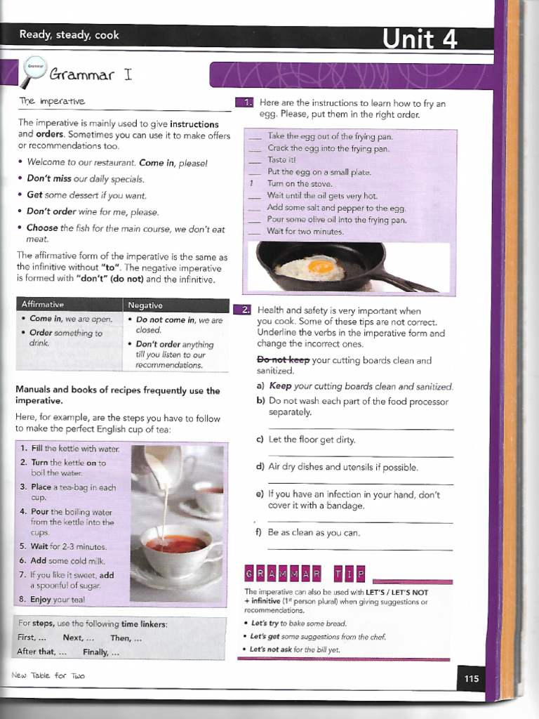 The Imperative - New Table For Two. Pages 115, 116, 117, 118 | PDF