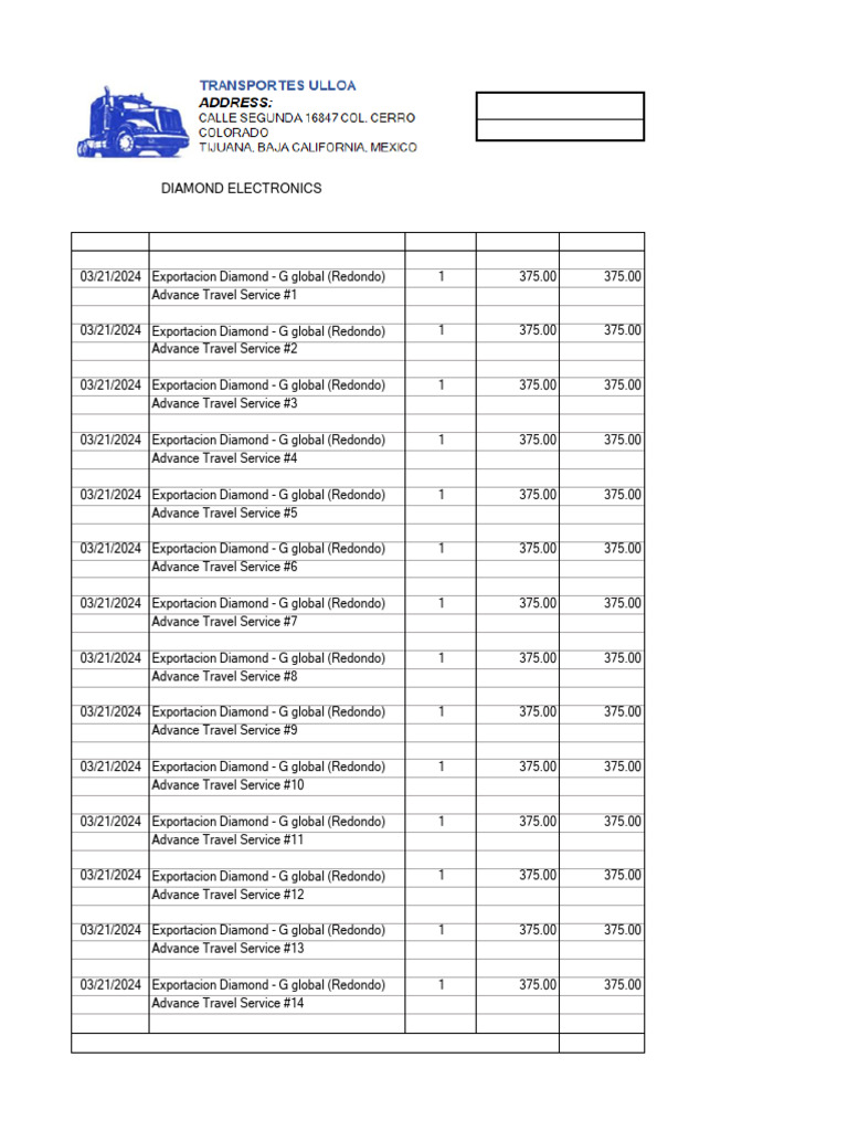 Invoice 5 - Diamond Electronics | PDF