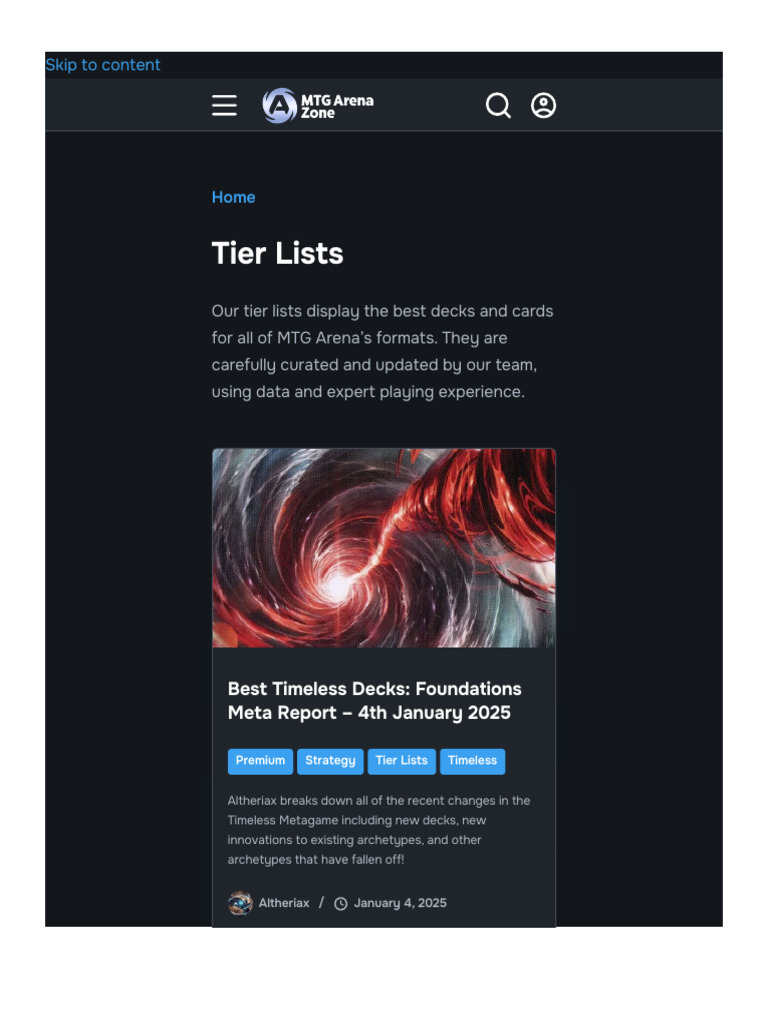 MTG Arena Tier List 2025 Overview | PDF | Wizards Of The Coast ...