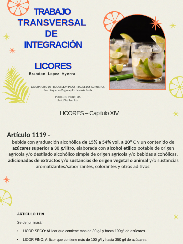 Clasificación y Proceso de Licores | PDF