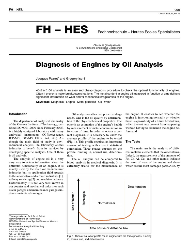 Diagnosis of Engines by Oil Analysis | PDF | Wear | Chemistry
