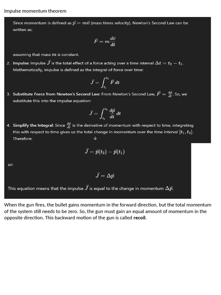 Impulse Momentum Theorem | PDF