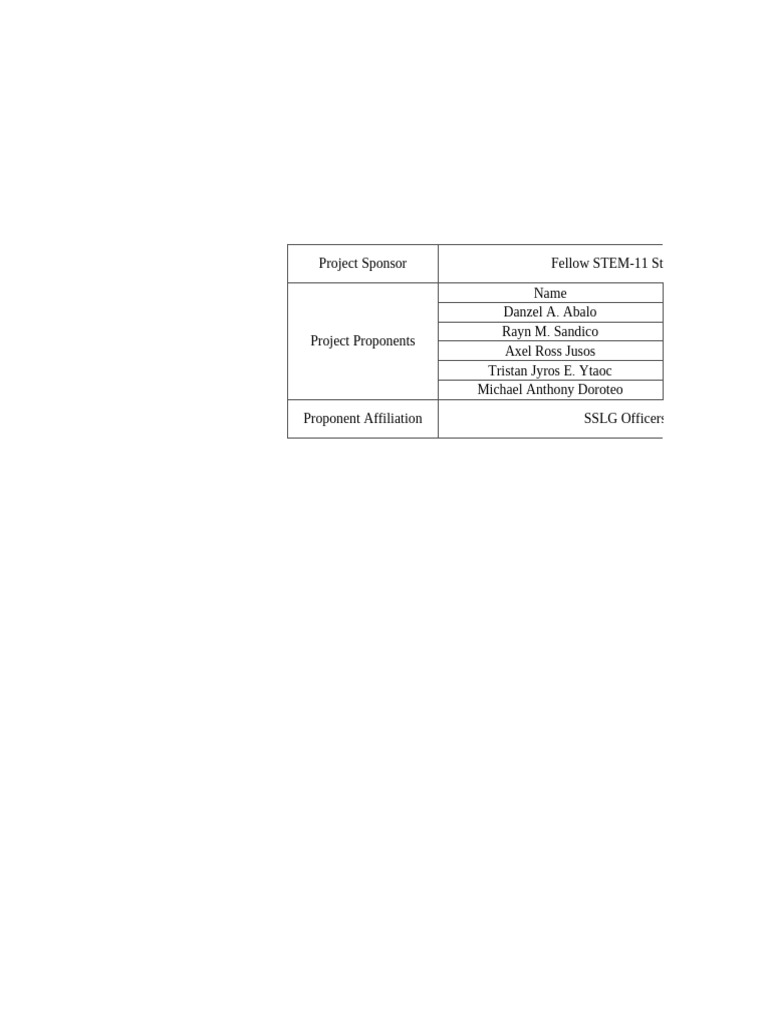 STEM-11 Project Sponsor Details | PDF
