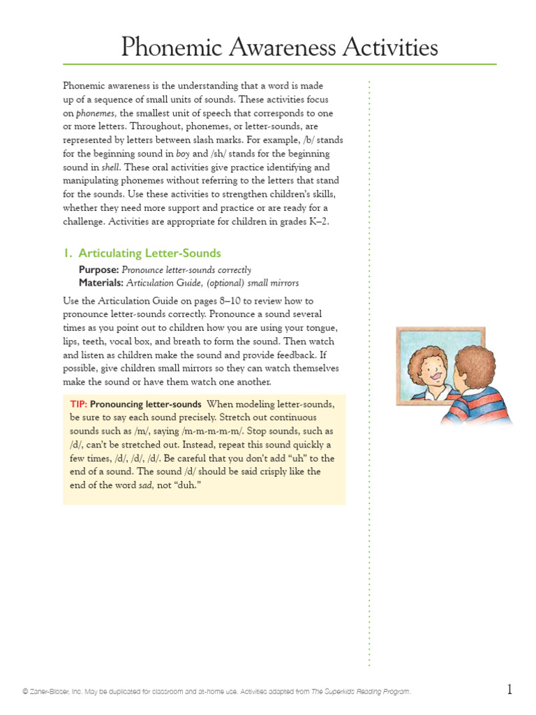 R1689D LanguageSkillsActivities PhonemicAwareness | PDF | Syllable | Mouth