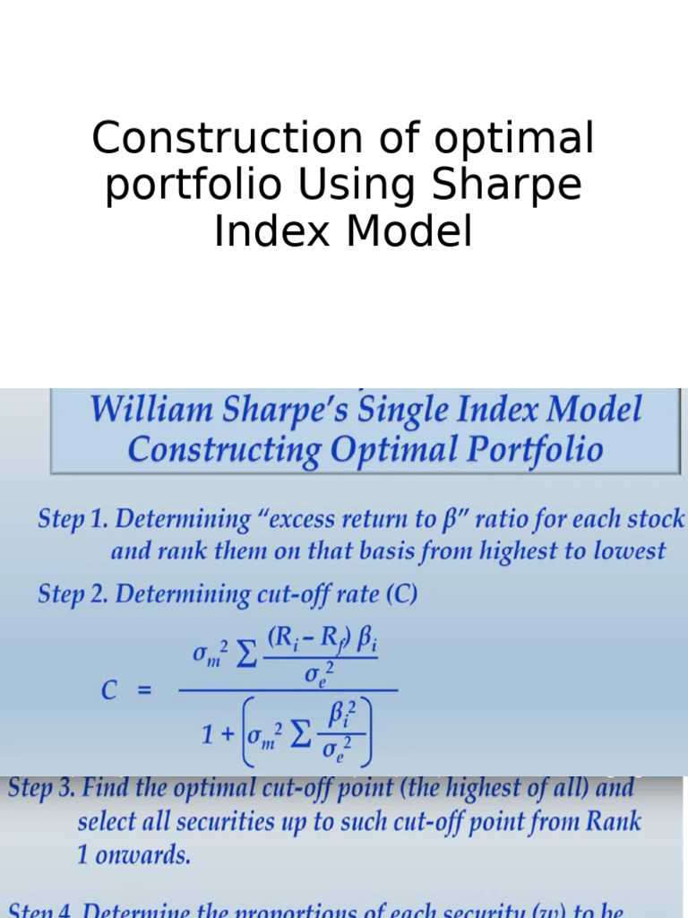 Sharpe Single Index Model | PDF