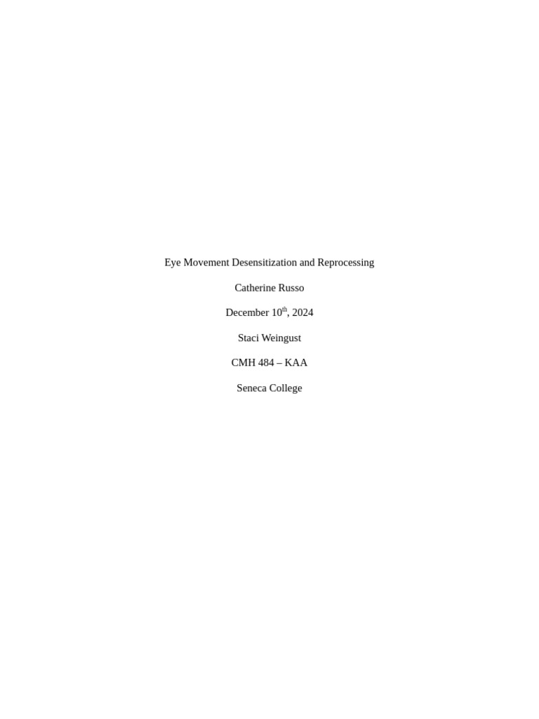 Eye Movement Desensitization and Reprocessing | PDF | Eye Movement ...
