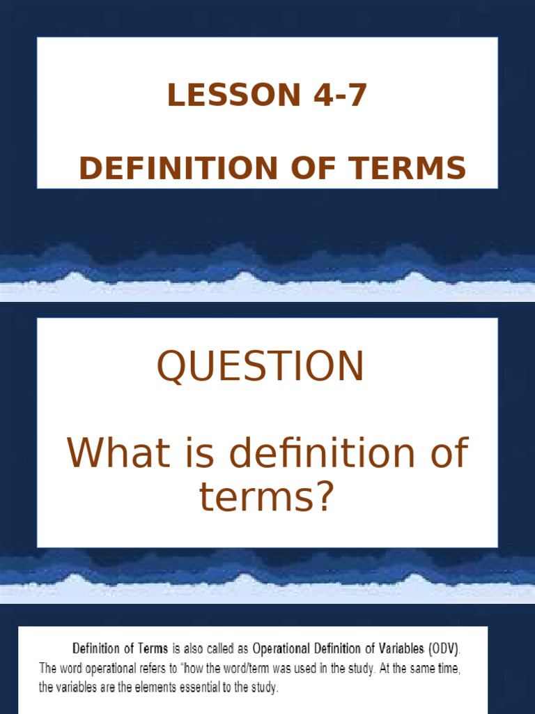 Definition of Terms | PDF
