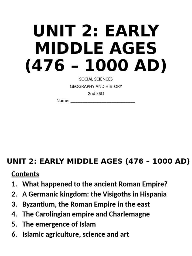 Unit 2 Early Middle Ages | PDF | Charlemagne | Early Middle Ages