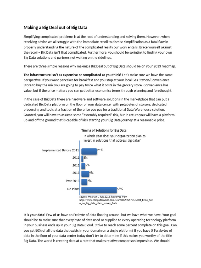 Big Data Solutions for 2013 Roadmap | PDF | Big Data | Data