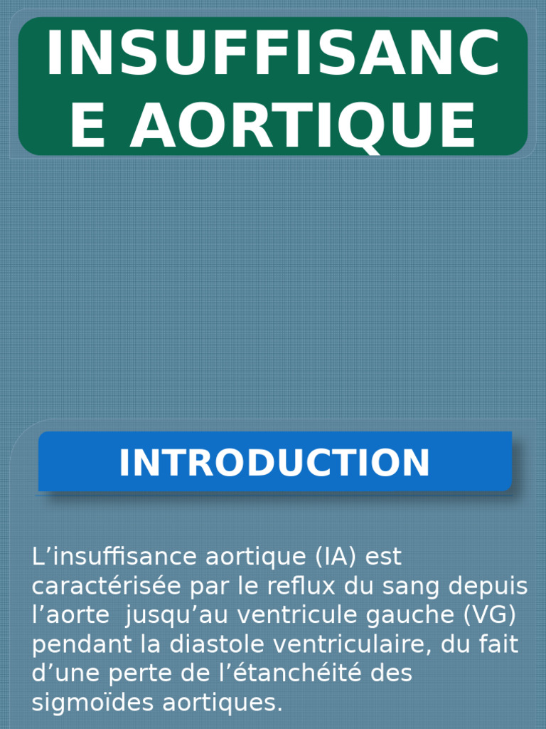 Insuffisance Aortique | PDF | Système circulatoire | Maladies cardiovasculaires