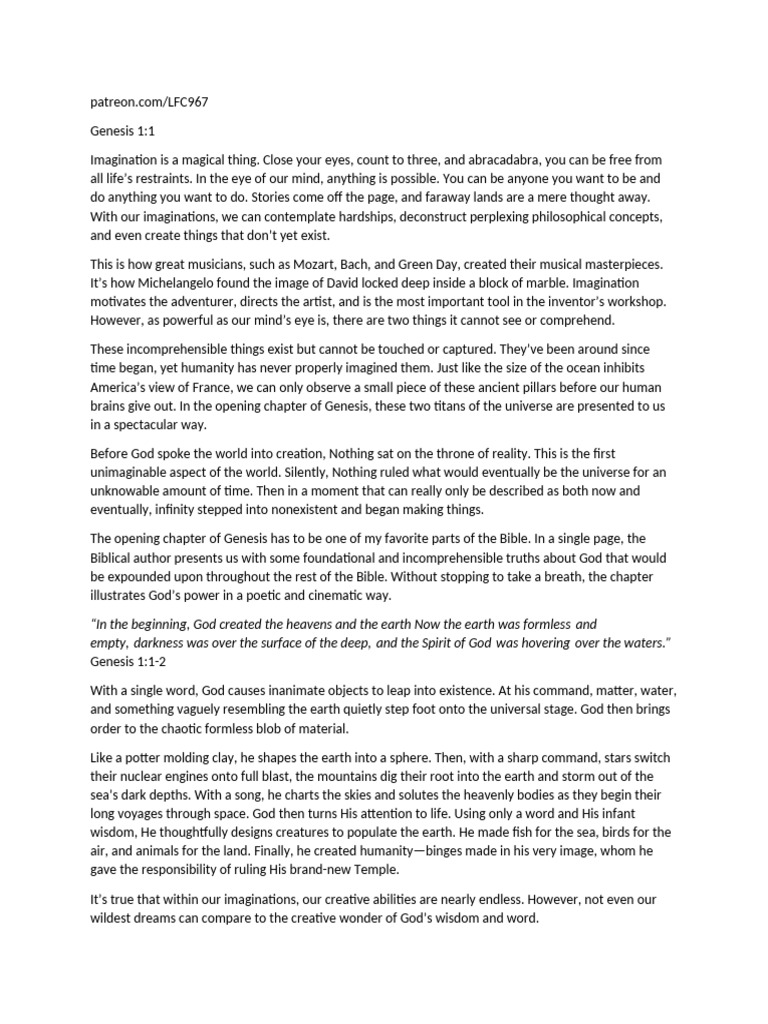 Genesis 1 | PDF | God