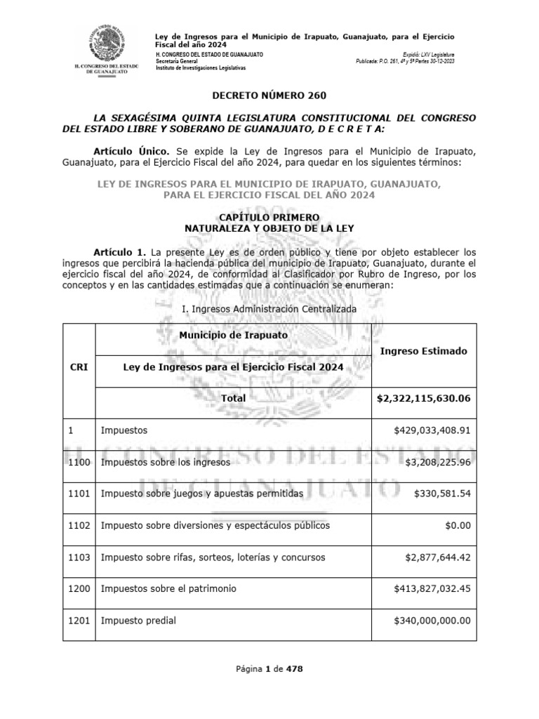Ley de Ingresos 2024 | PDF | Jubilación | Pensión
