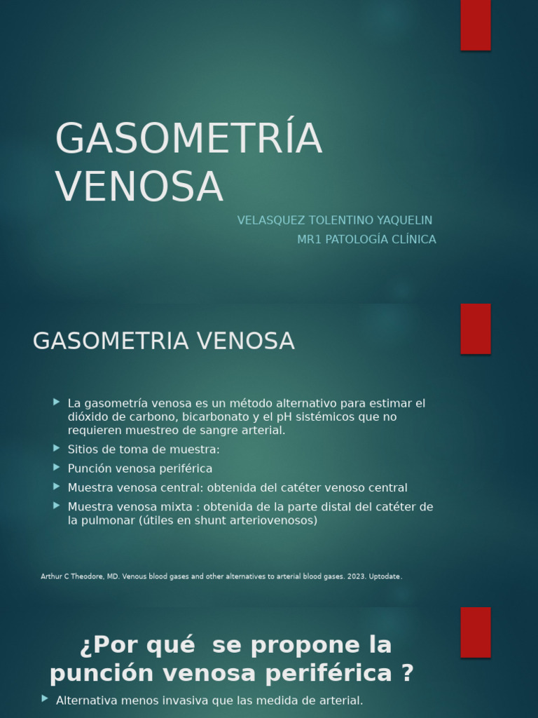 Gasometría Venosa | PDF | Emergencias Médicas | Respiración