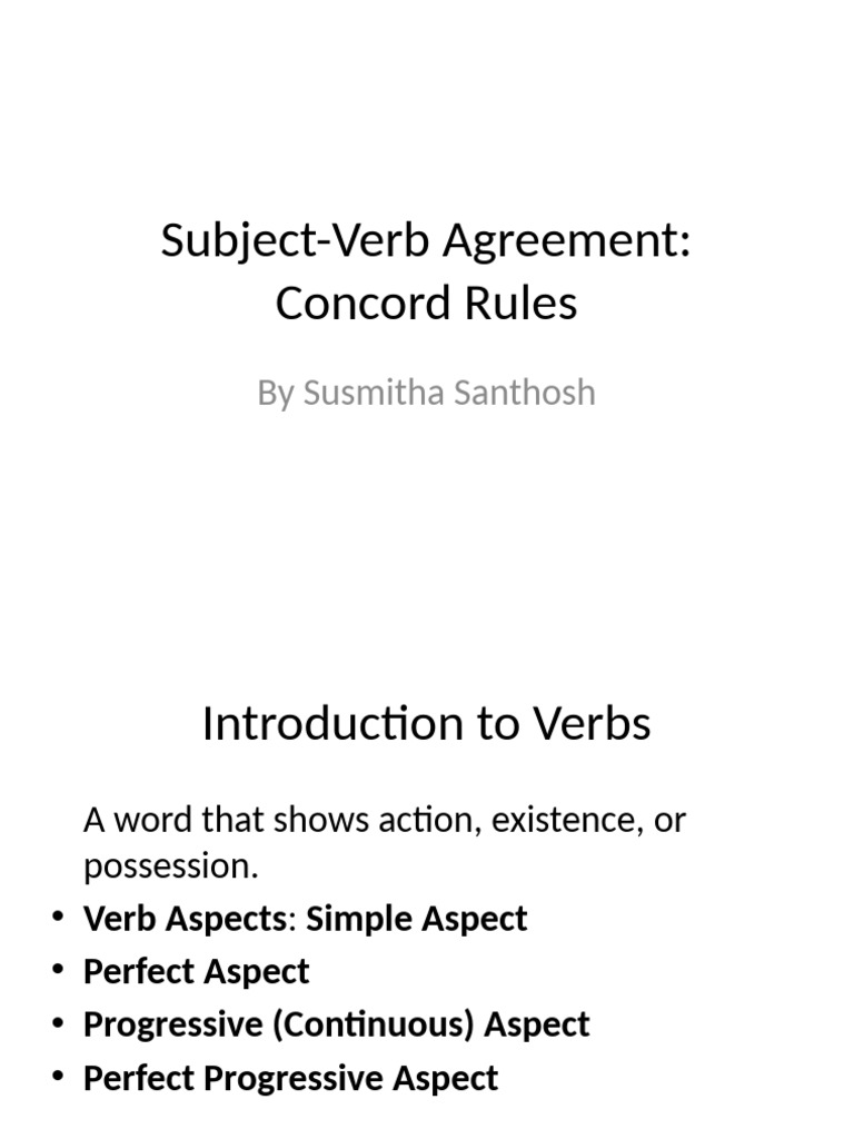 Concord ppt | PDF | Grammatical Number | Plural