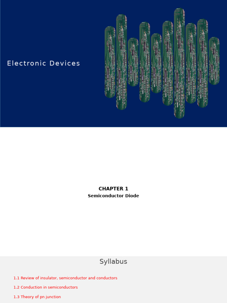 Chapter 1 Semiconductor Diode | PDF | P–N Junction | Semiconductors