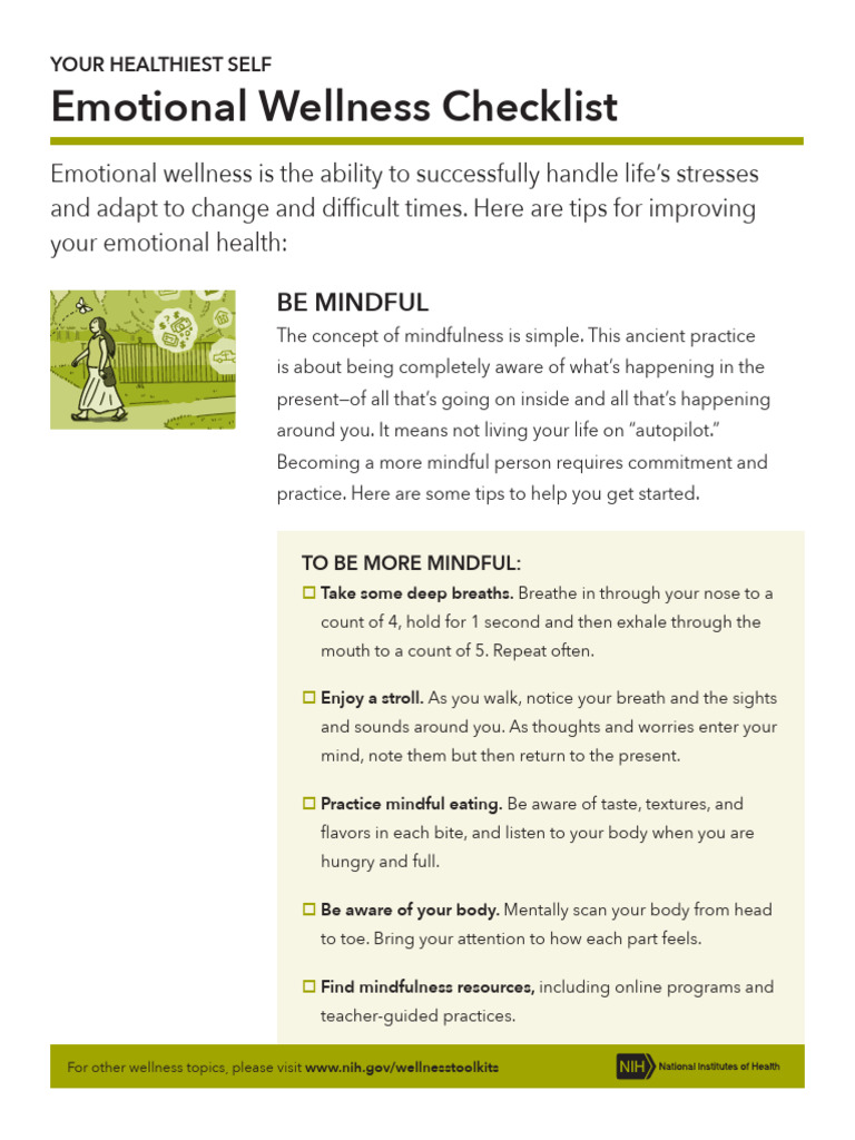 Mindfulness Tips for Emotional Wellness | PDF