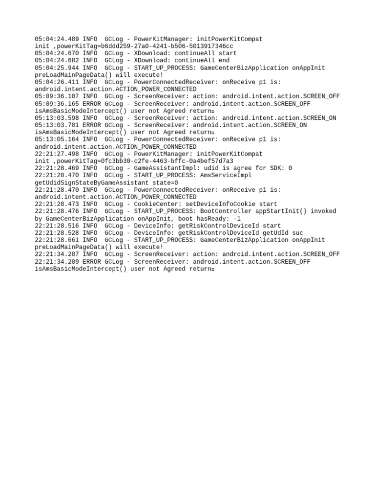 GameCenter Startup Log Analysis | PDF