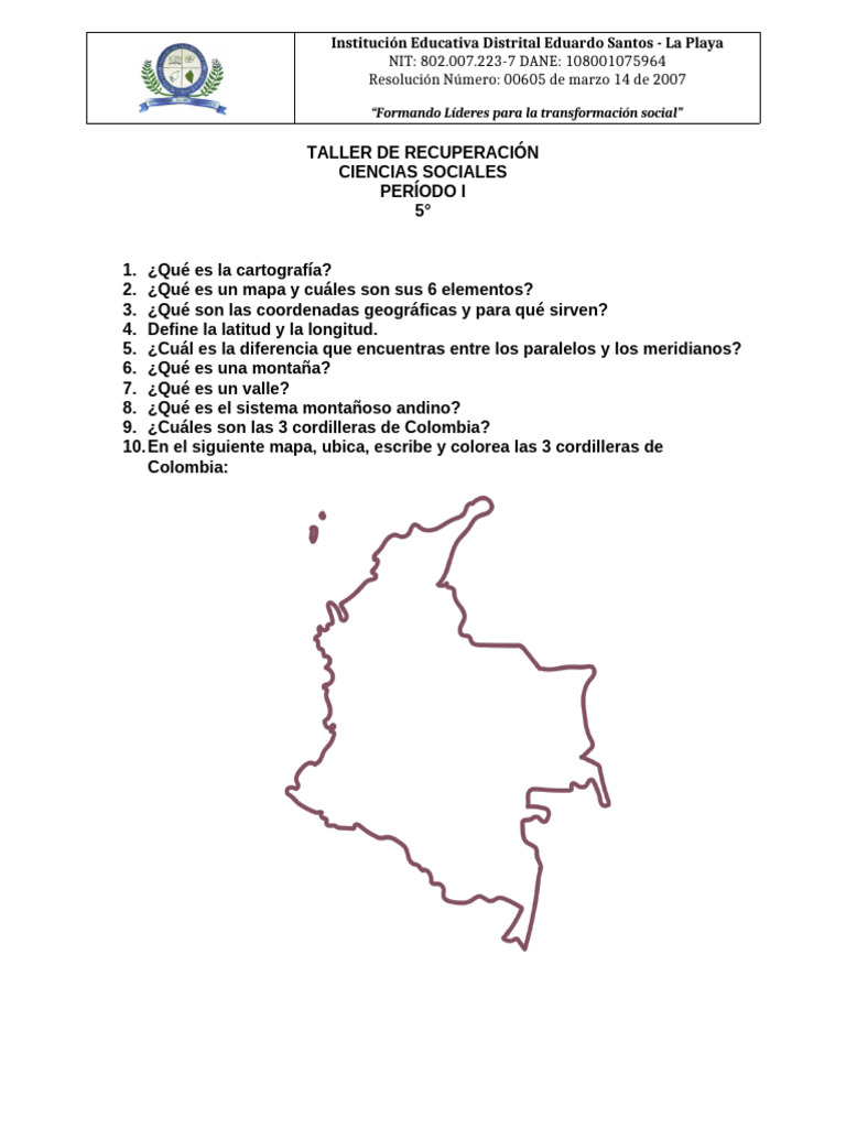 Taller de Recuperacion Sociales 5 Periodo I | PDF