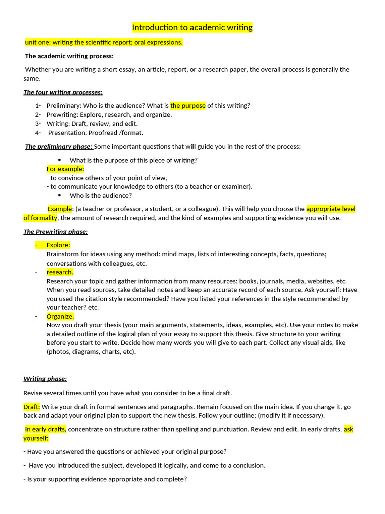 Academic Writing Process Guide | PDF | Language Mechanics | Grammar