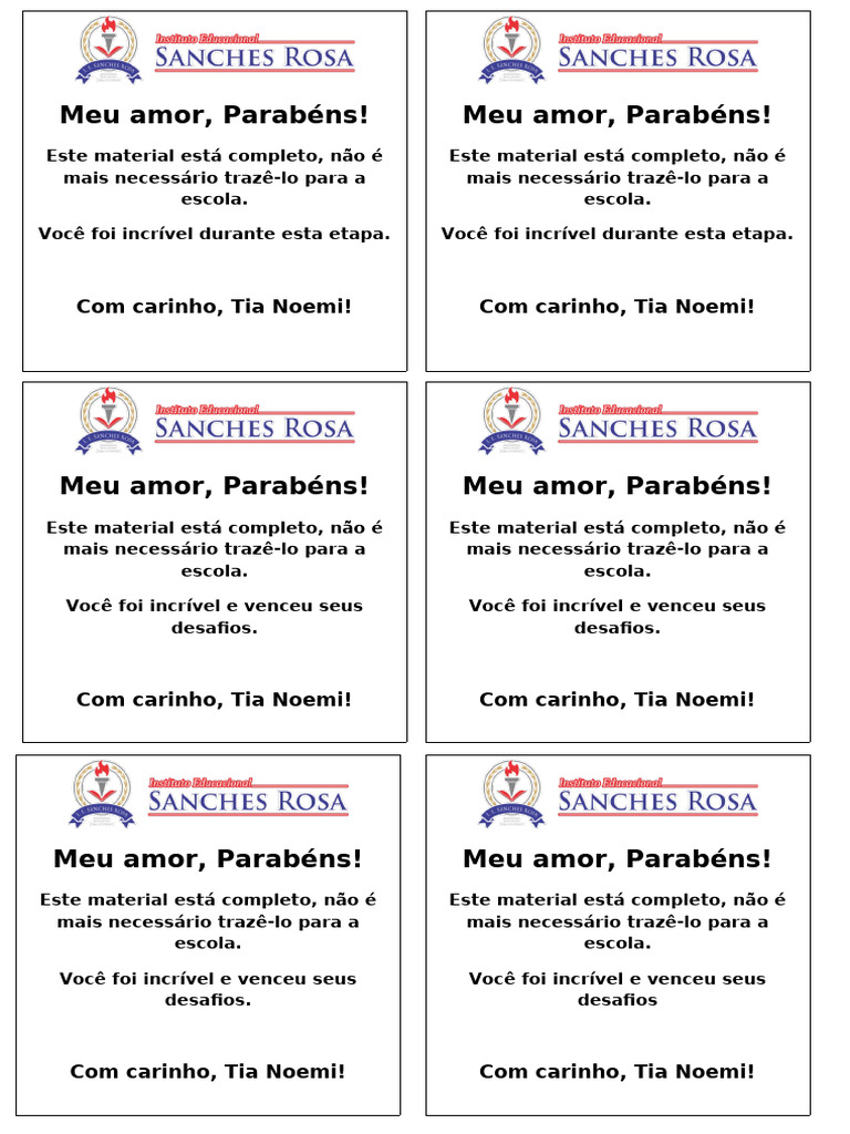 Bilhete Material Completo | PDF