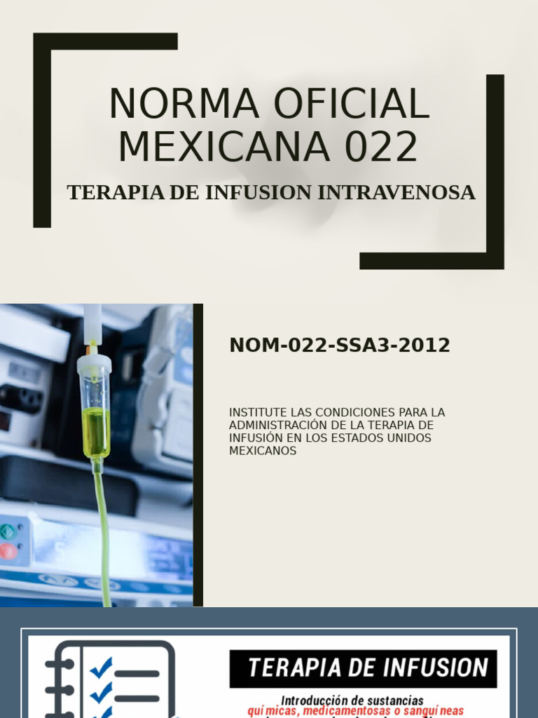 Norma o22 Terapia de Infusion (2) | PDF