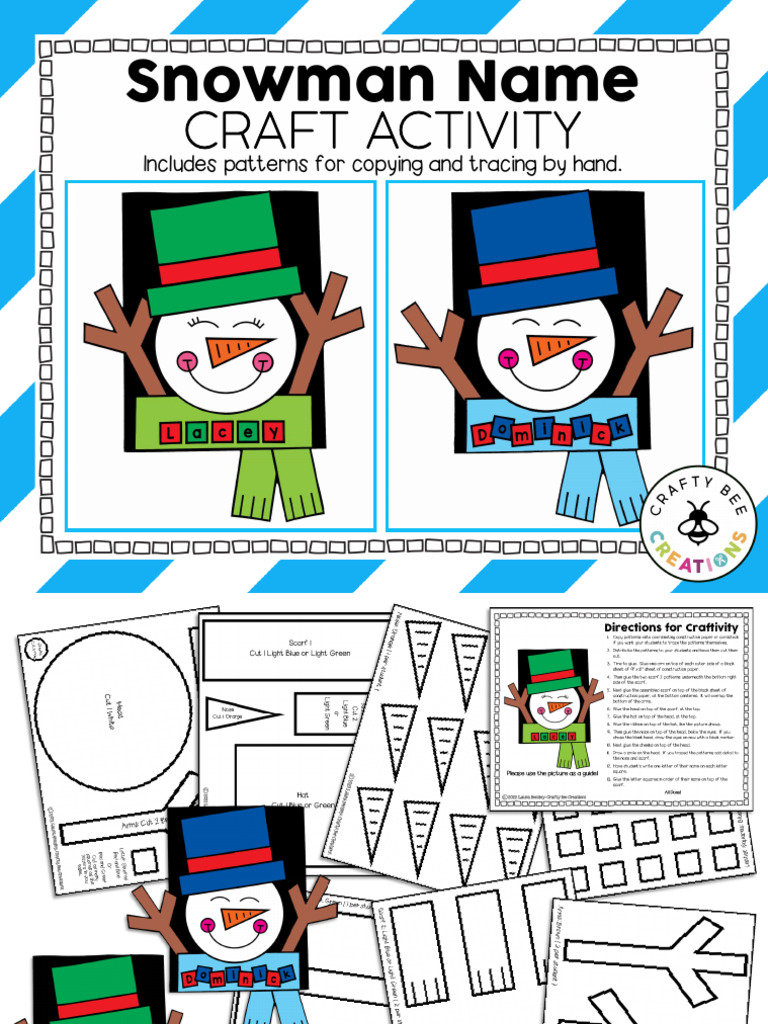 Snowman Name Craft Preview | PDF