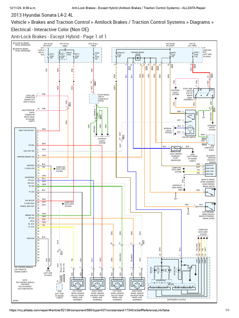 2013 Hyundai Sonata 2.4L ABS 2 | PDF | Anti Lock Braking System | Brake