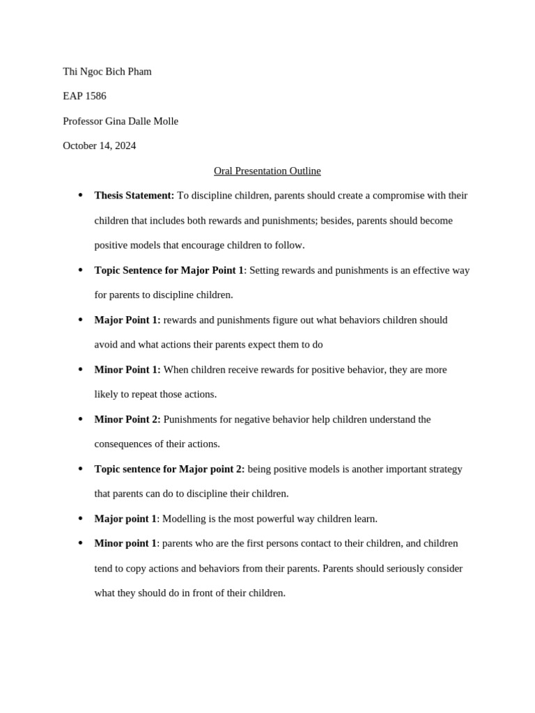 Oral Presentation Outline | PDF