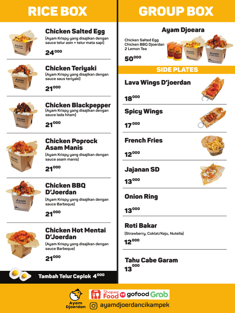 Menu Ayam Krispy Variasi Saus Djoerdan | PDF