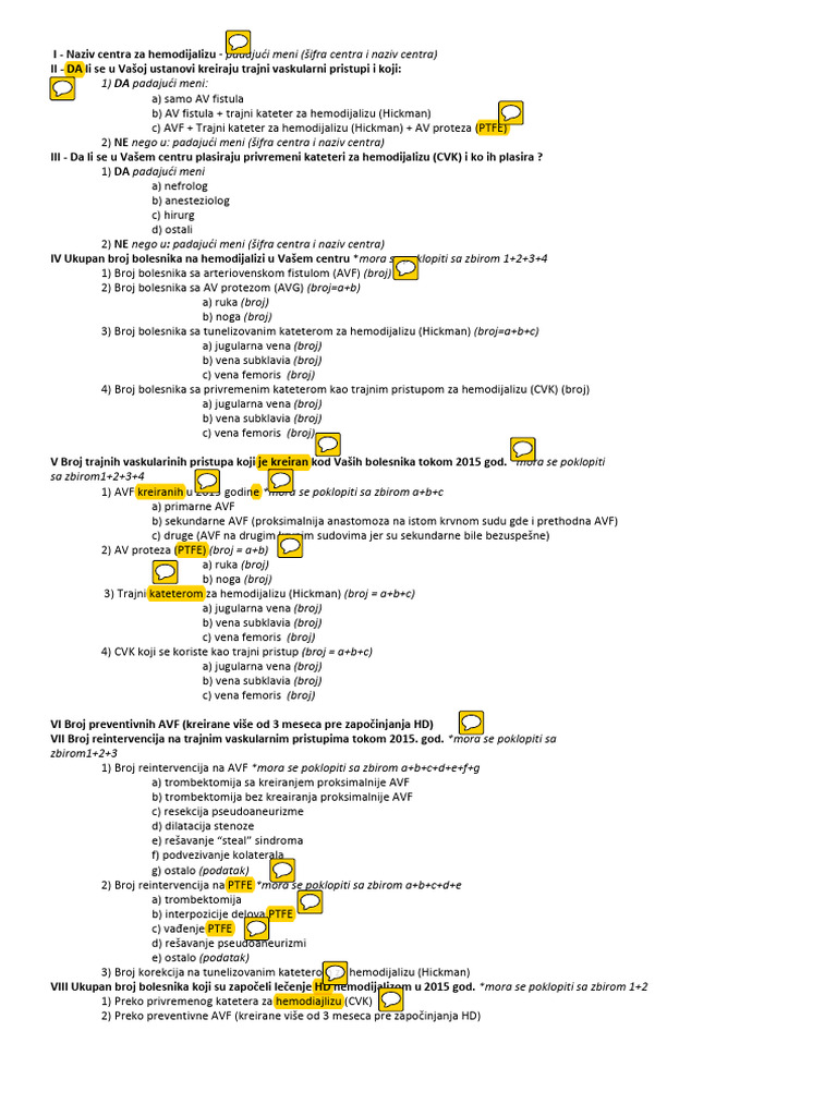 Upitnik_vaskularni_PRIMER 2 | PDF
