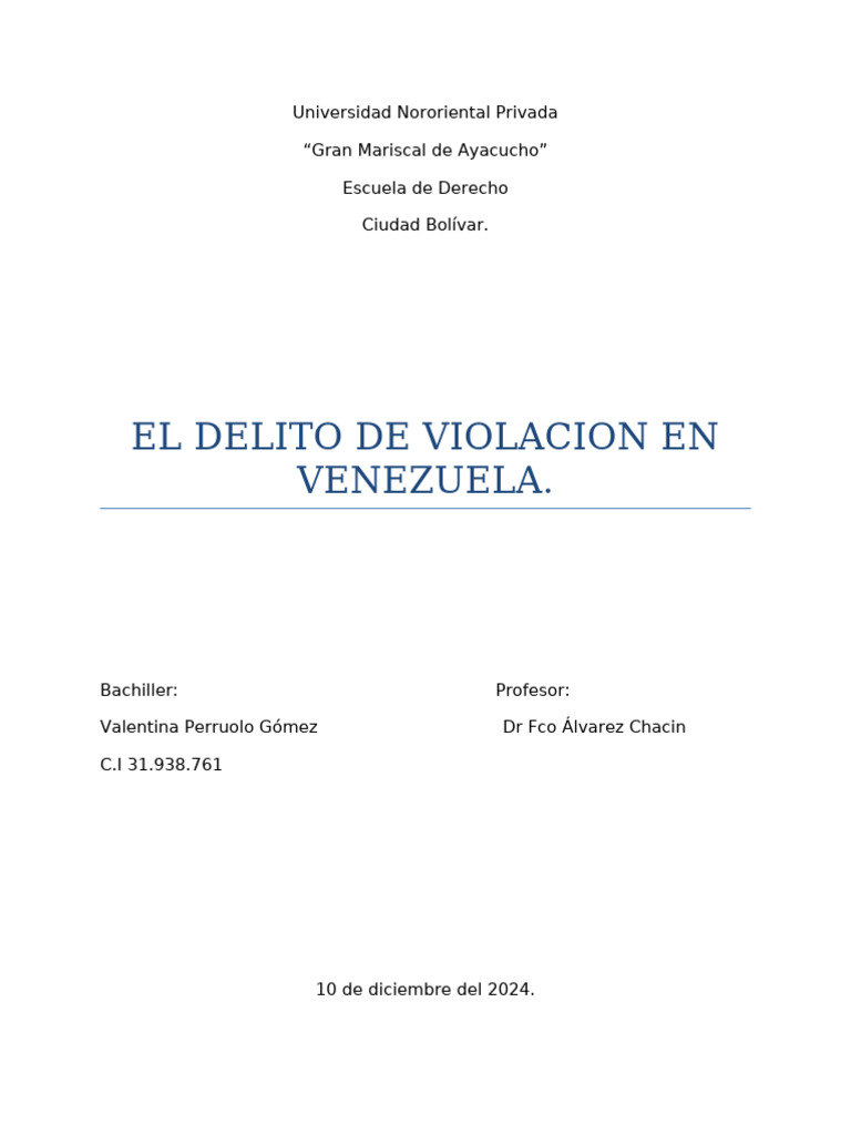 Delito de Violacion | PDF | Violación | Justicia
