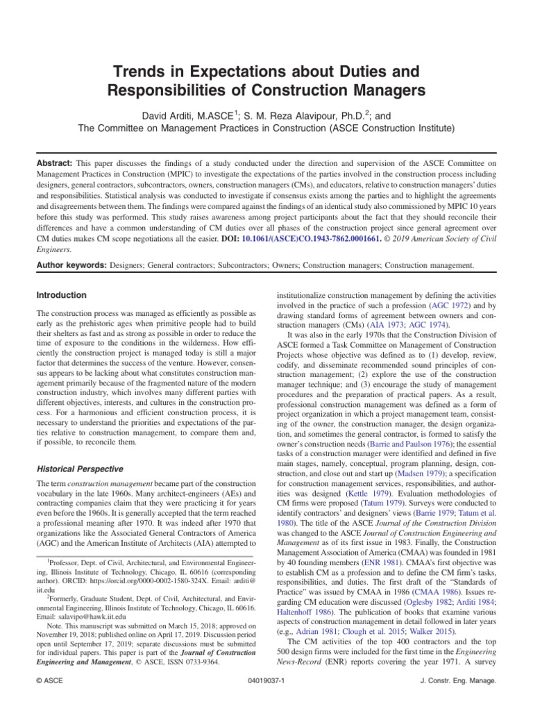 Trends in Expectations About Duties and Responsibilities of ...