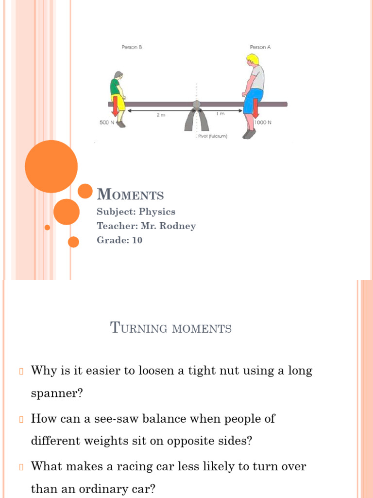 Physics Moments for Grade 10 | PDF | Lever | Force