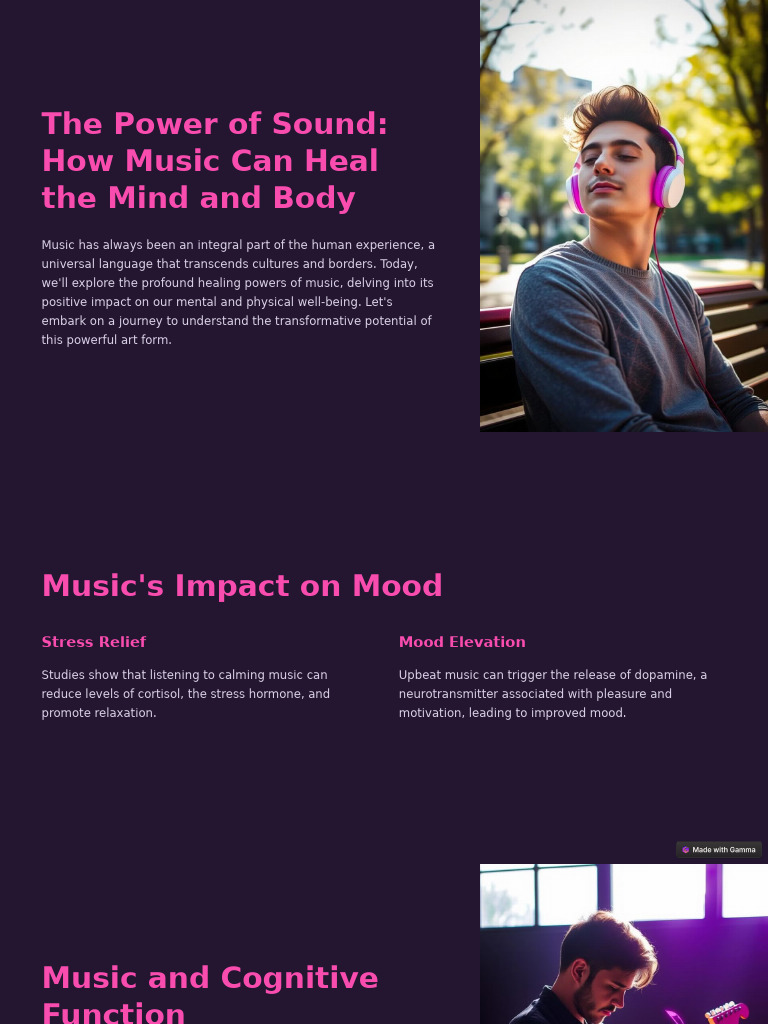 Healing Through Music: Mind & Body Benefits | PDF | Stress (Biology ...