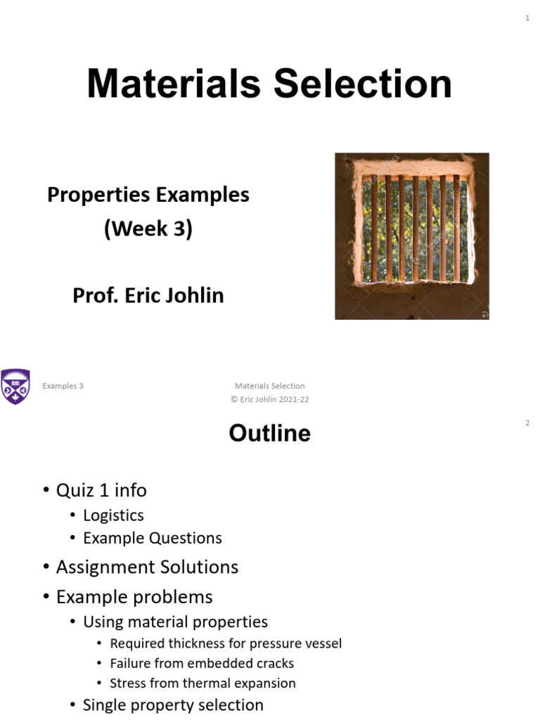 Materials Selection - Lecture 07ex | PDF | Fracture | Strength Of Materials