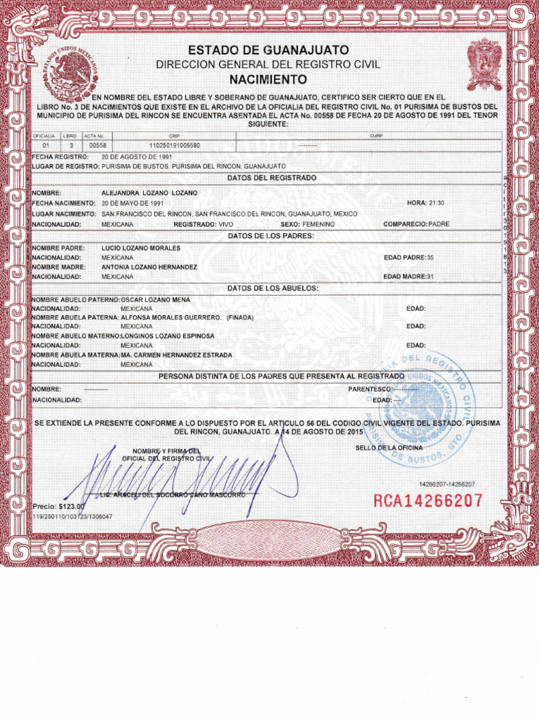 Dctos Recien Nacido | PDF | México | Instituciones sociales