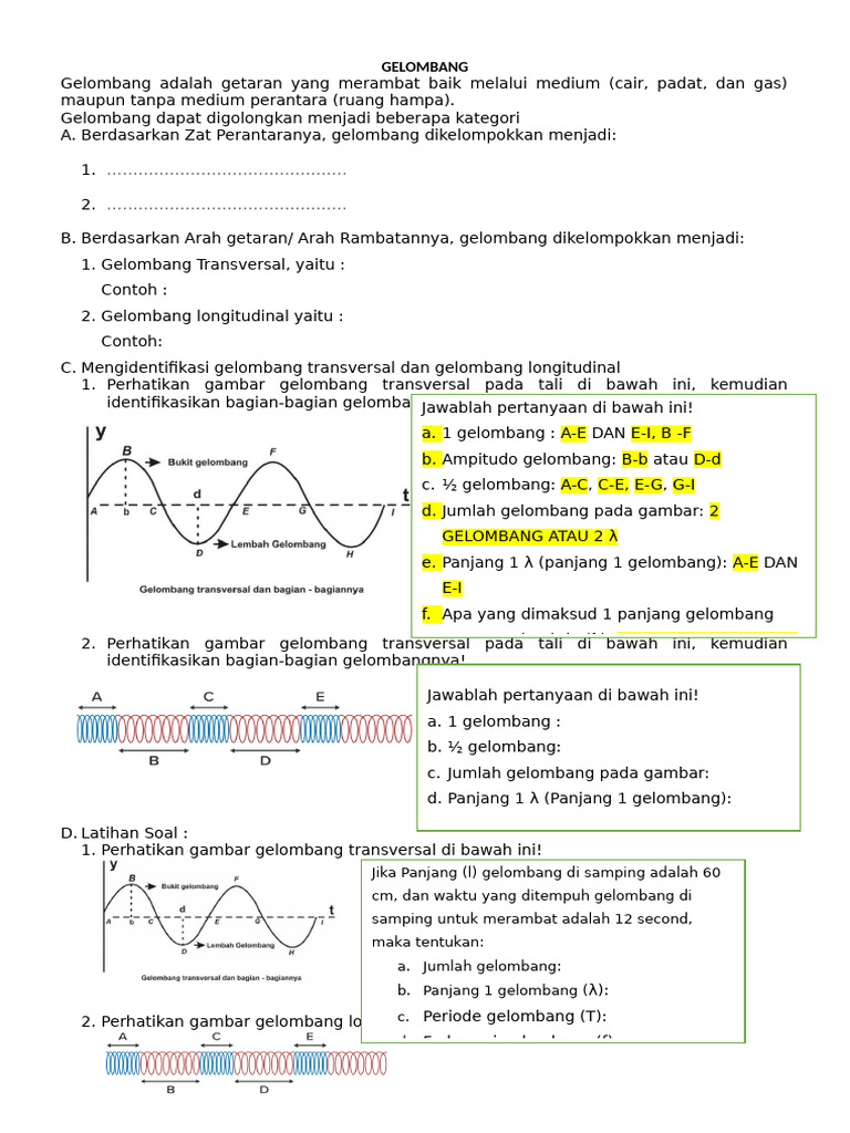 Gelombang: Jenis dan Latihan Soal | PDF