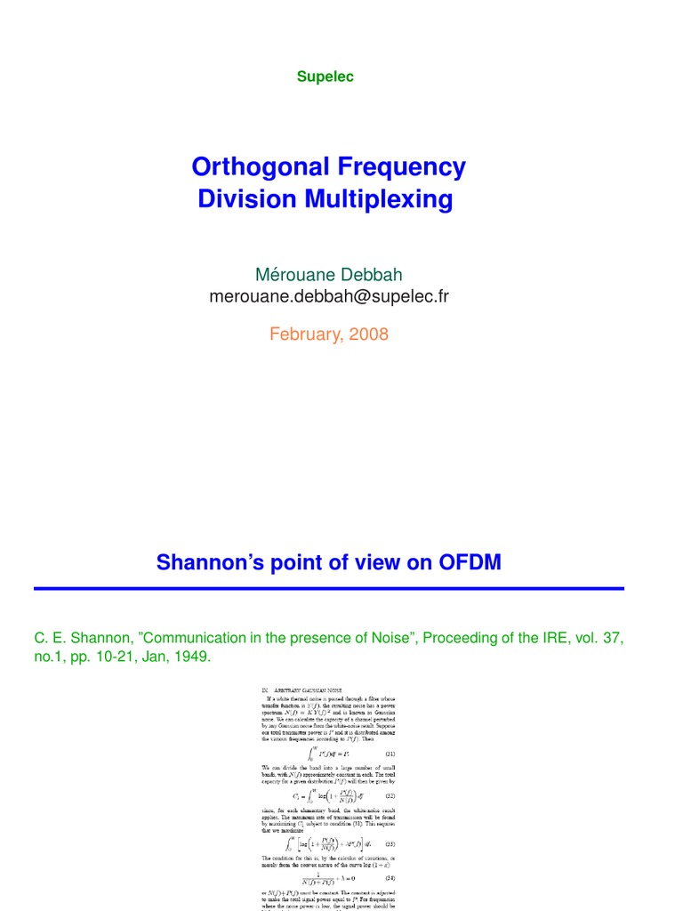 Slides OFDM | PDF | Orthogonal Frequency Division Multiplexing | Data ...