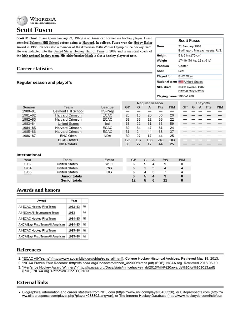 Scott_Fusco | PDF | National Hockey League | Sports