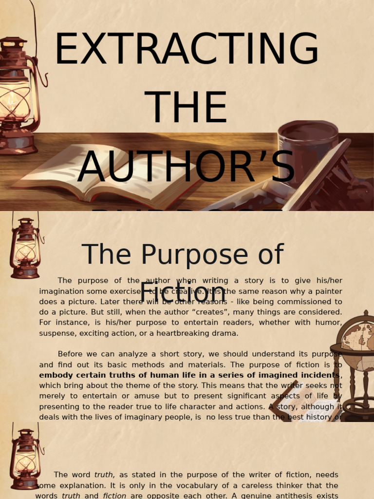 Extracting The Author S Purpose Pdf Truth Reason